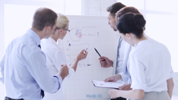 Business People With Flip Board Having Meeting 82, Stock Footage ...