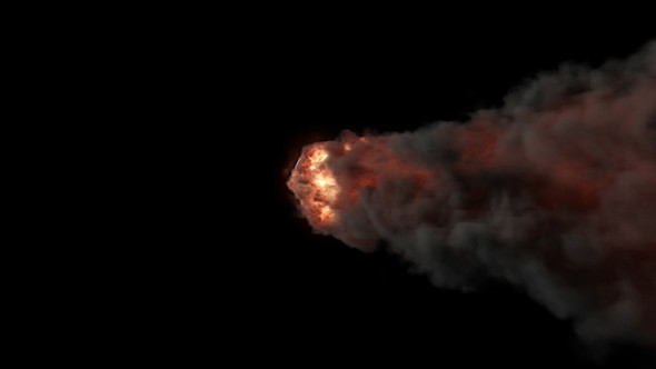 Meteorite With Fire And Smoke, Motion Graphics | VideoHive