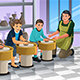 Kids in Pottery Class, Vectors | GraphicRiver