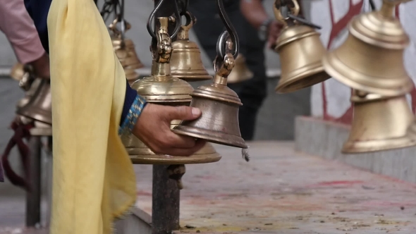 Woman's Hand Shaking a Bell, Stock Footage | VideoHive