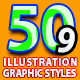 50 Illustrator Graphic Styles Bundle Vol.9, Add-ons | GraphicRiver