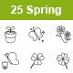 Spring Outlines Vector Icons, Icons | GraphicRiver