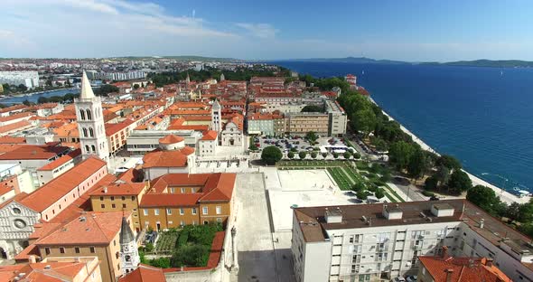 Aerial View Of Historic Old Town Of Zadar, Croatia 5, Stock Footage