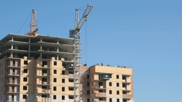 Construction Of Multi-storey Residential Complex, Stock Footage | VideoHive