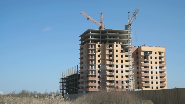 Construction Of Multi-storey Residential Complex, Stock Footage | VideoHive