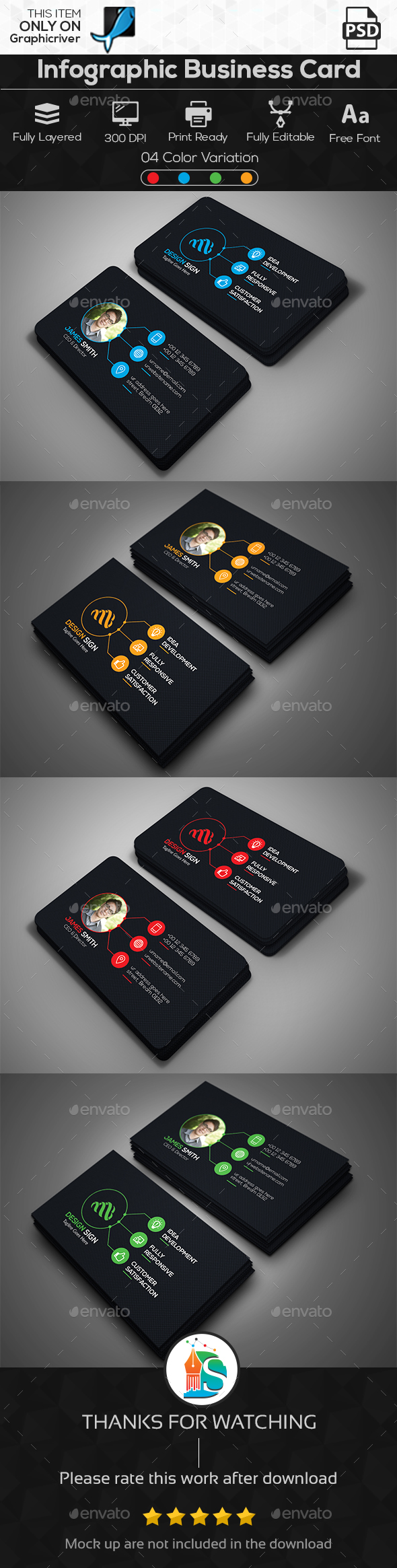 Infographic Business Card by DesignSign | GraphicRiver