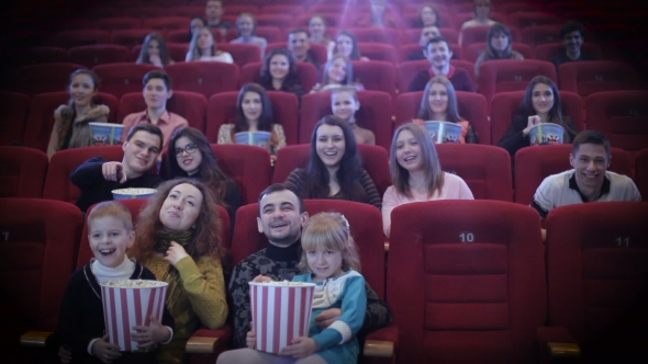 People Watching Movie In Cinema, Stock Footage | VideoHive