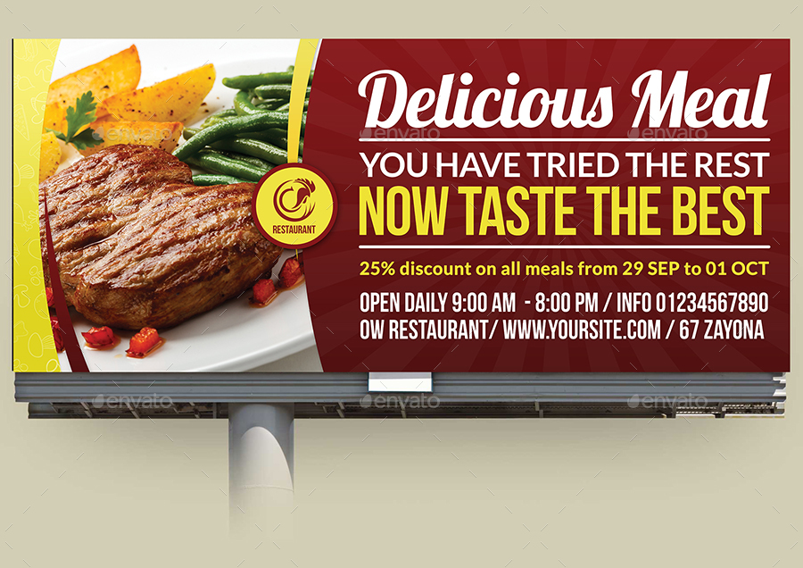 Restaurant Billboard Template Vol.4, Print Templates | GraphicRiver