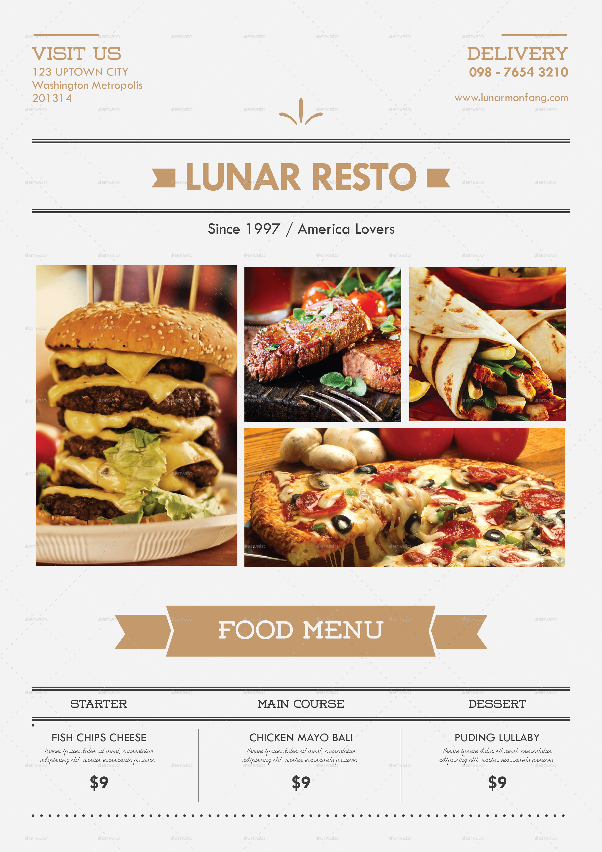 Modern Food Menu, Print Templates | GraphicRiver