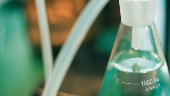 Flask With Liquid In a Laboratory, Stock Footage | VideoHive