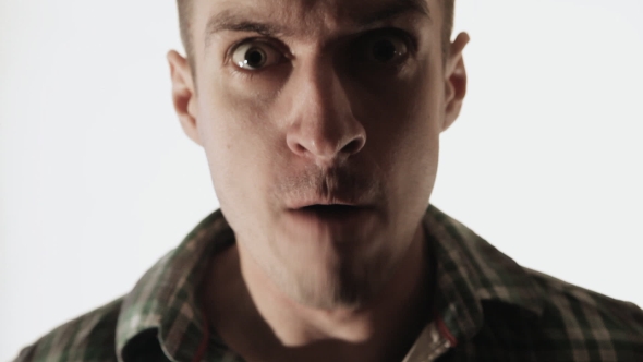 Angry Man Screaming And Punching Camera, Stock Footage | VideoHive