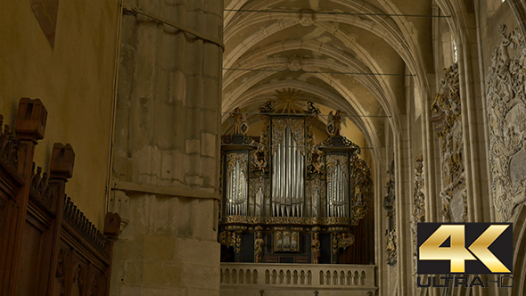 Medieval Church Organ in Church, Stock Footage | VideoHive