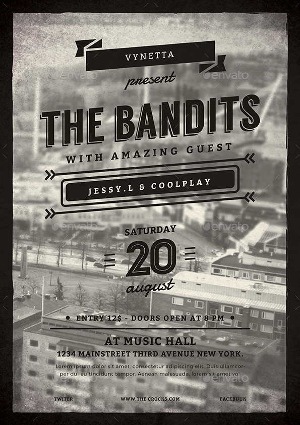 Vintage Typography Music Poster / Flyer, Print Templates | GraphicRiver