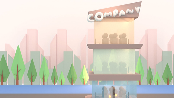 3D Cartoon Business Company Office Building, Motion Graphics | VideoHive