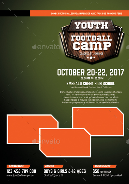 Youth Football Camp, Print Templates | GraphicRiver