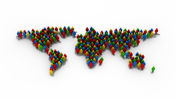People Form a Map of the World, Motion Graphics | VideoHive