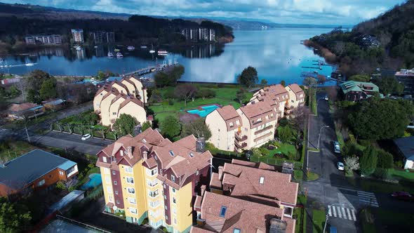 Pucon at Chilean Patagonia. Famous countryside city of Pucon Chile ...