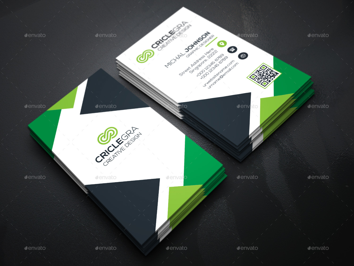 Triangle Business Cards, Print Templates | GraphicRiver