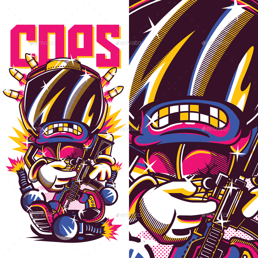 C O P S T-Shirt Design, T-Shirts | GraphicRiver