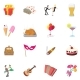 Party Icons Set, Cartoon Style by JuliarStudio | GraphicRiver