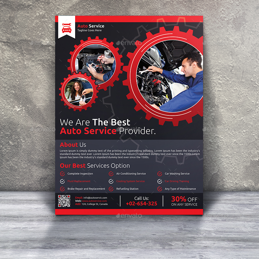 Auto Service Business Flyer, Print Templates | GraphicRiver