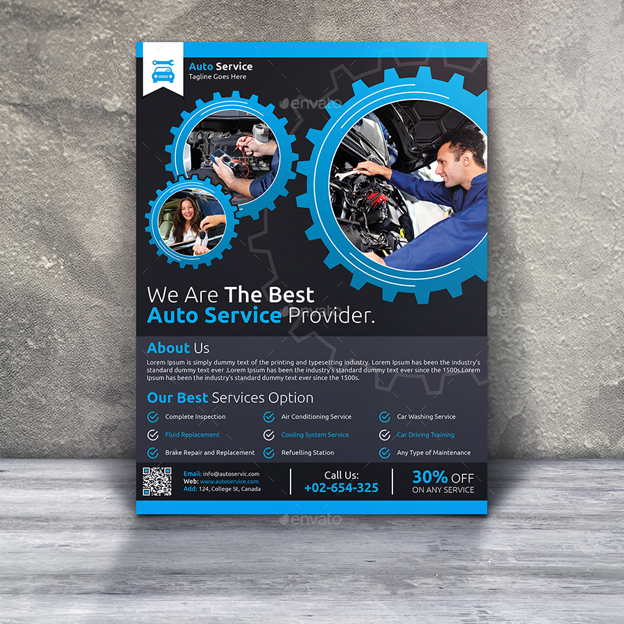 Auto Service Business Flyer, Print Templates | GraphicRiver