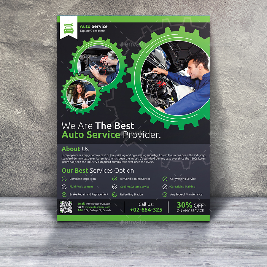 Auto Service Business Flyer, Print Templates | GraphicRiver