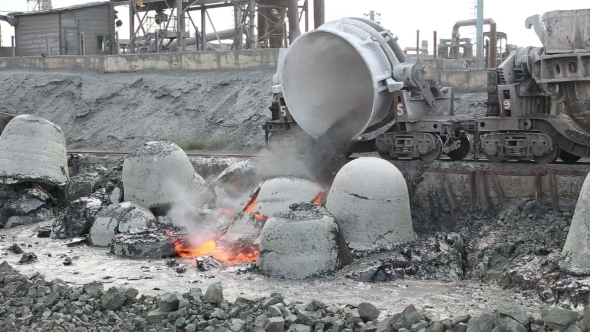 Removing Slag From The Container, Stock Footage | VideoHive