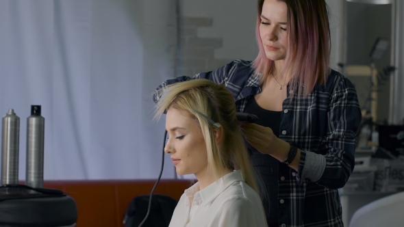 Stylist Makes Professional Styling, Stock Footage | VideoHive