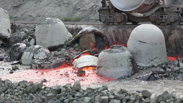 Removing Slag From The Container, Stock Footage | VideoHive