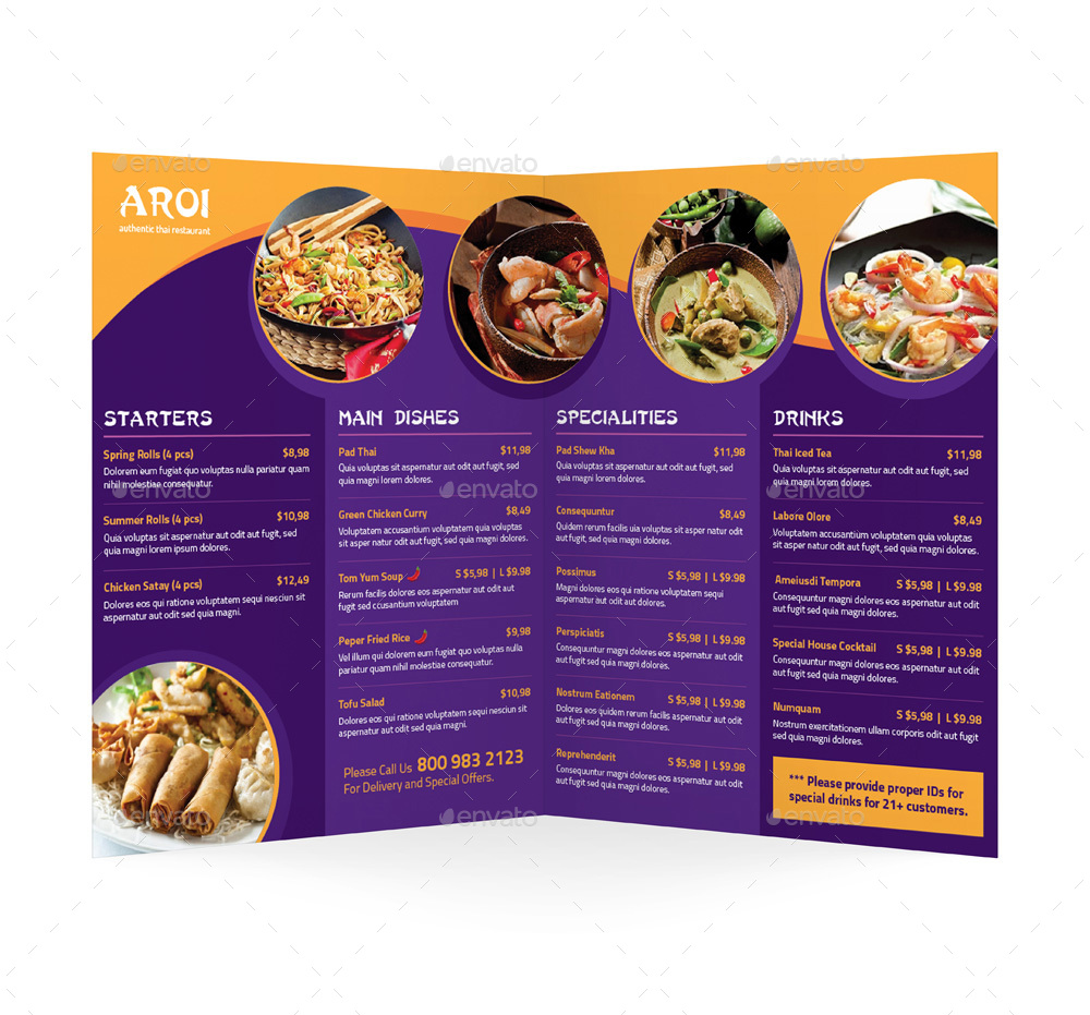 Thai Restaurant Menu Print Bundle, Print Templates | GraphicRiver