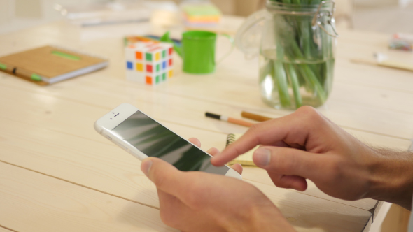 Communicating with Customers, Texting on Smartphone, Stock Footage