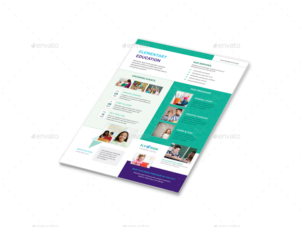 Education Flyers 5 – 4 Options, Print Templates | GraphicRiver
