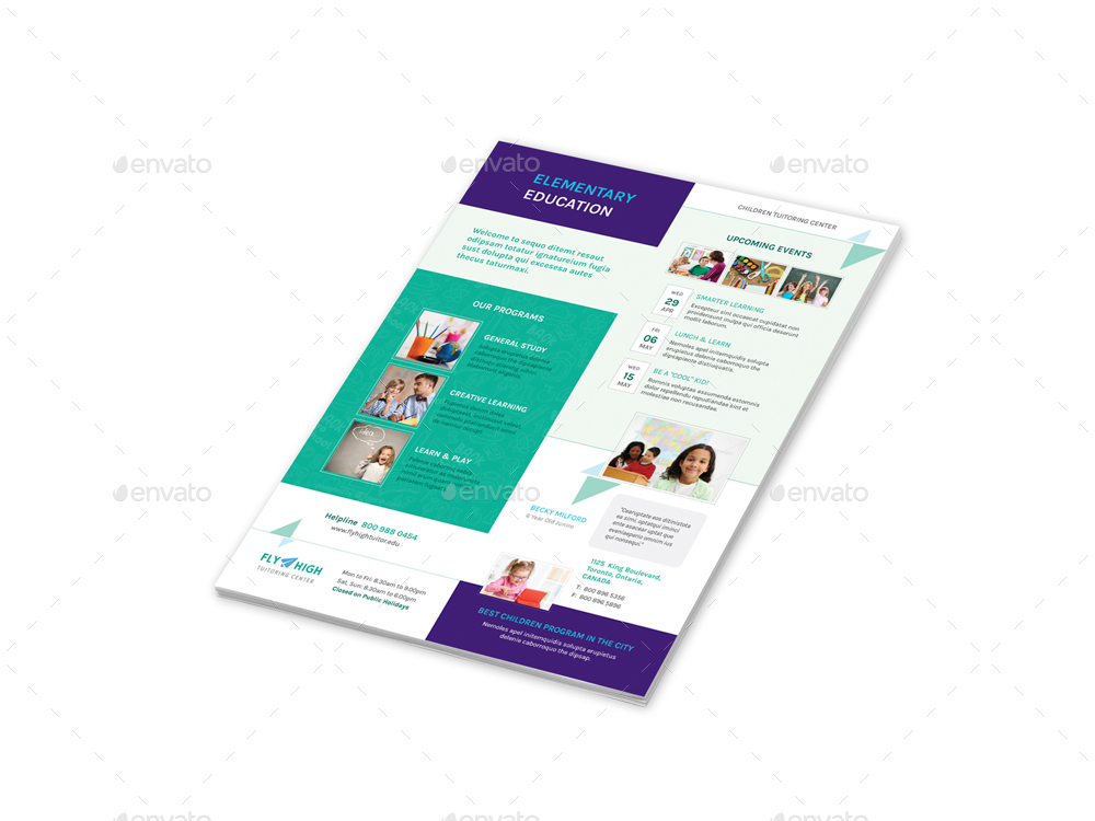 Education Flyers 5 – 4 Options, Print Templates | GraphicRiver