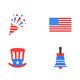 Independence Day Flat Color Icons, Icons | GraphicRiver