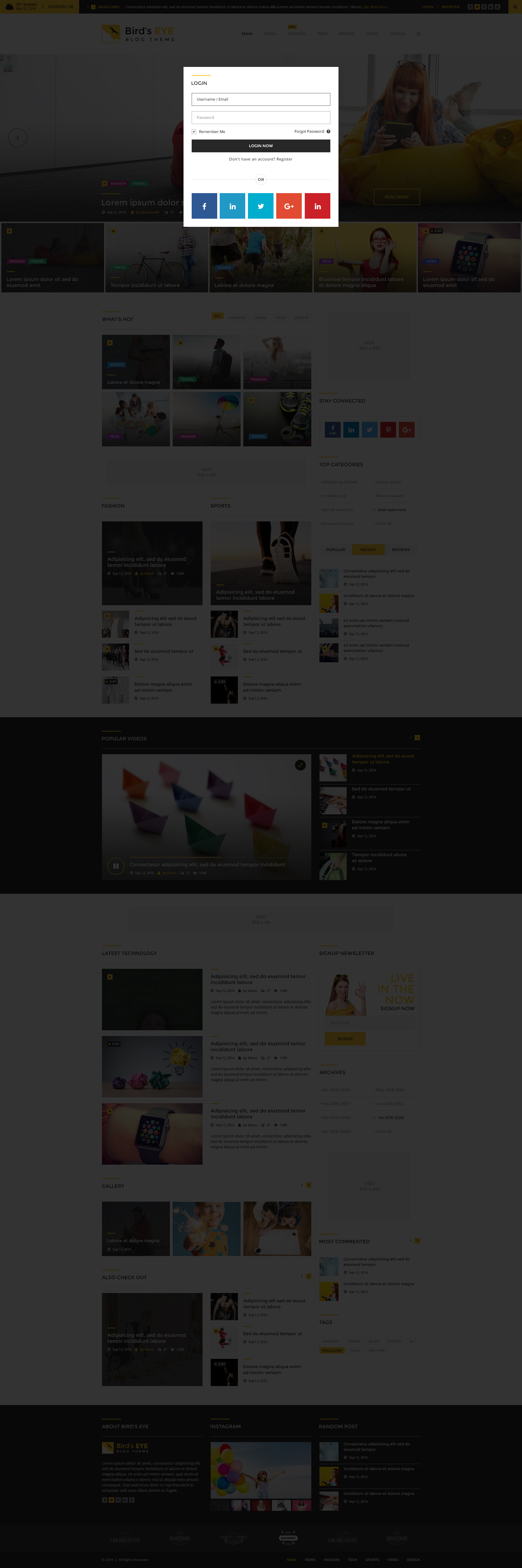 Birds Eye - Blog and Magazine Template by ExproStudio | ThemeForest