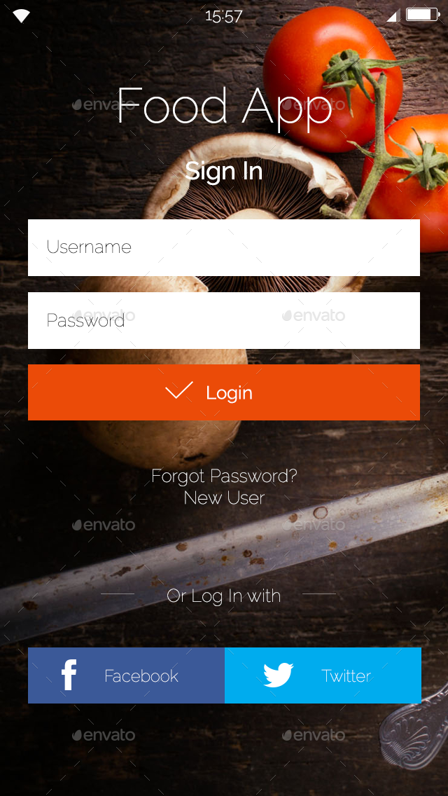Food App UI, Web Elements | GraphicRiver