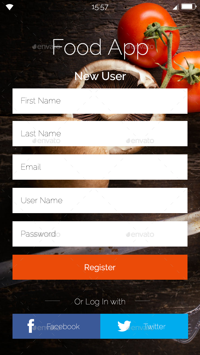 Food App UI, Web Elements | GraphicRiver