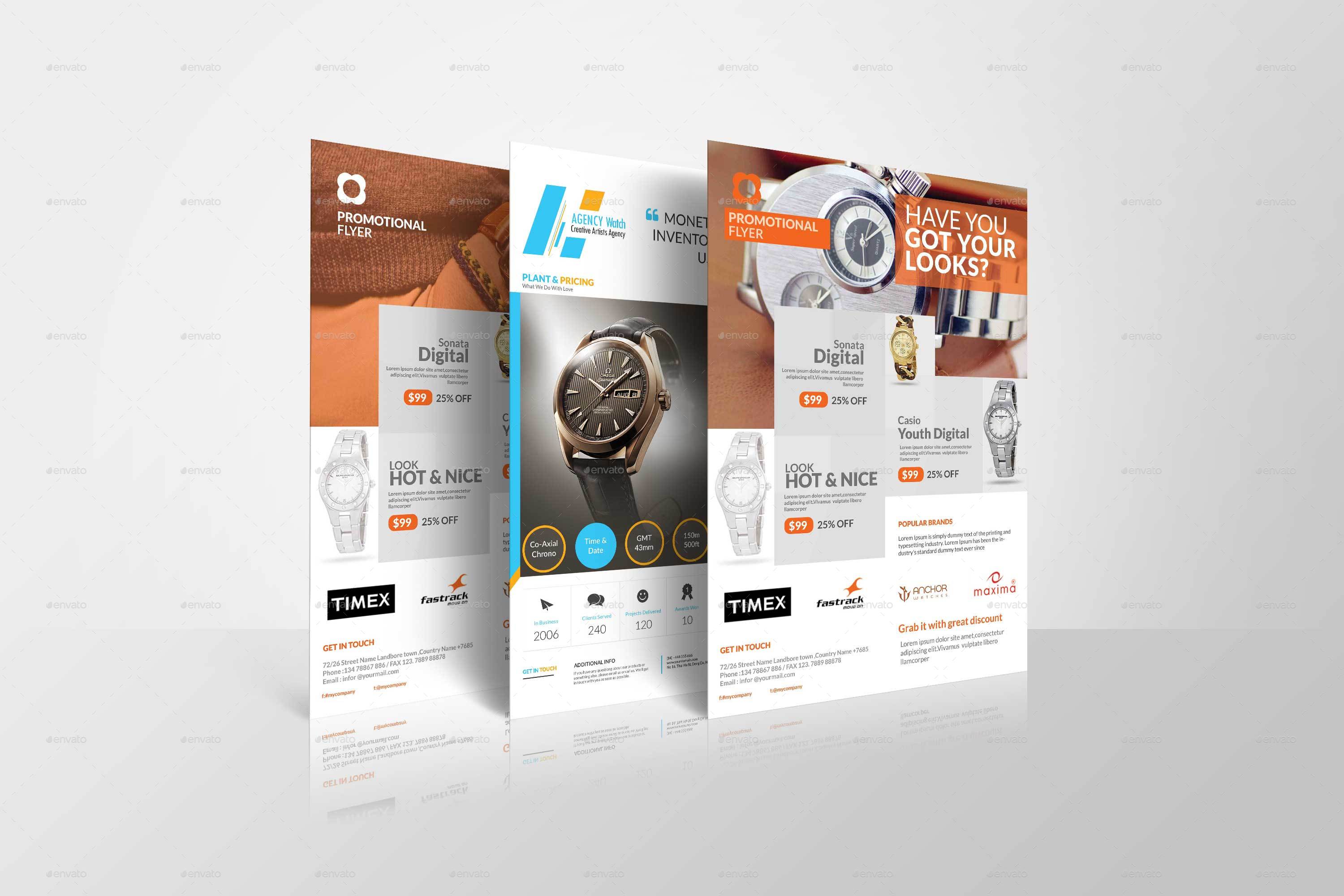 Watch Product Promotional Flyer Bundle, Print Templates | GraphicRiver