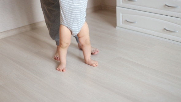 Mother And Baby Legs First Steps, Stock Footage | VideoHive