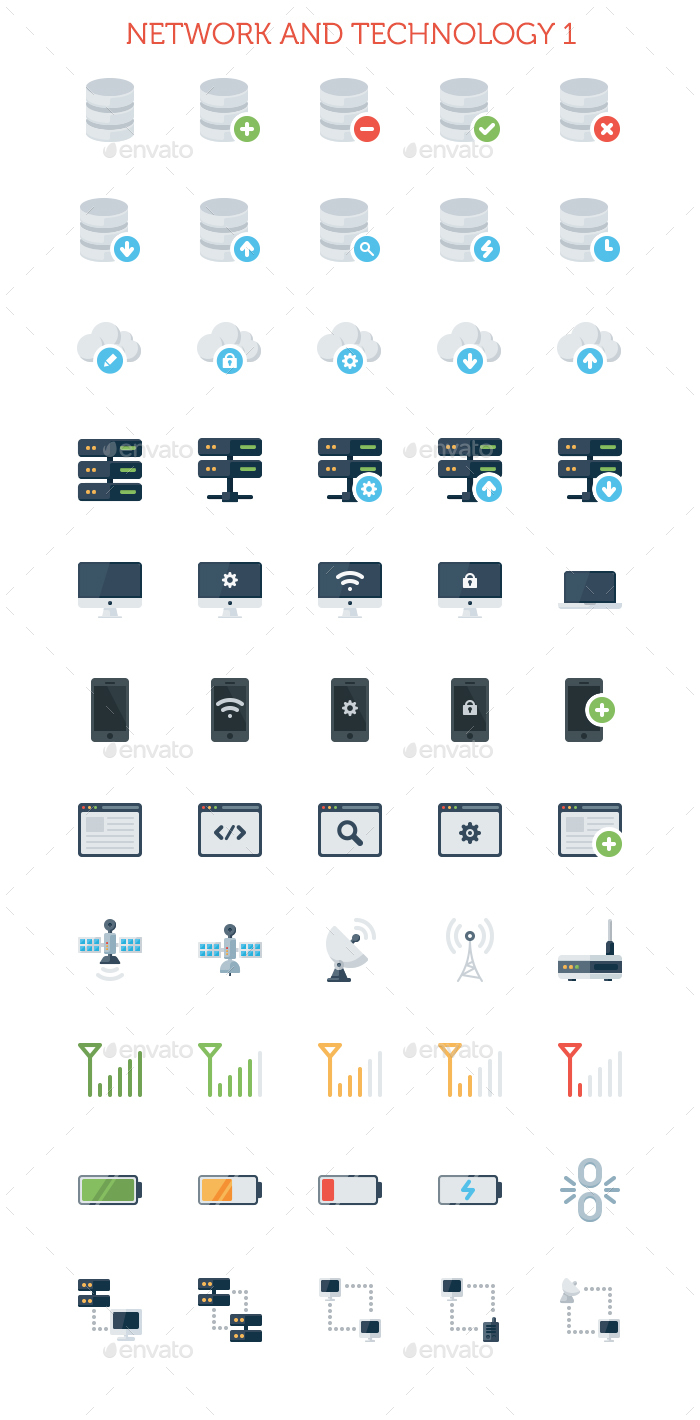 840 Simple Flat Icon Set, Icons | GraphicRiver