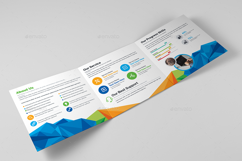 Square Tri-Fold, Print Templates | GraphicRiver