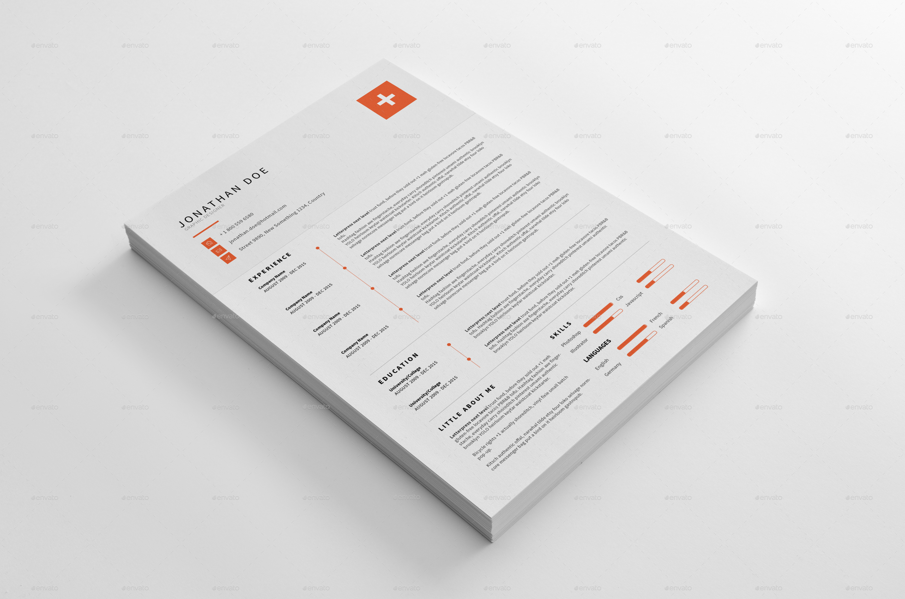 CV/Resume - Clean and modern A4 print ready, Print Templates | GraphicRiver