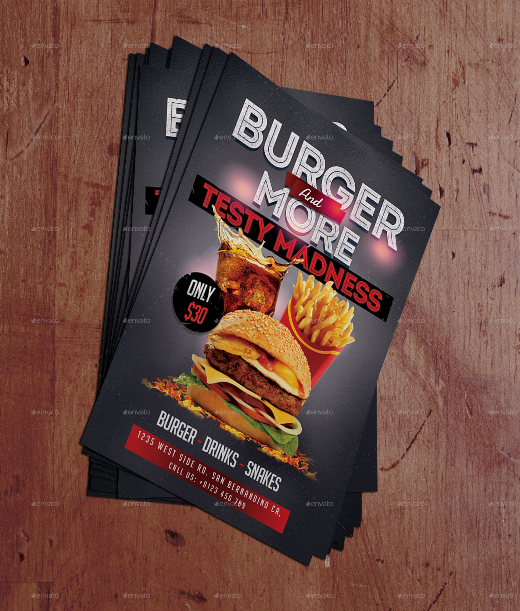 Burger Flyer, Print Templates | GraphicRiver