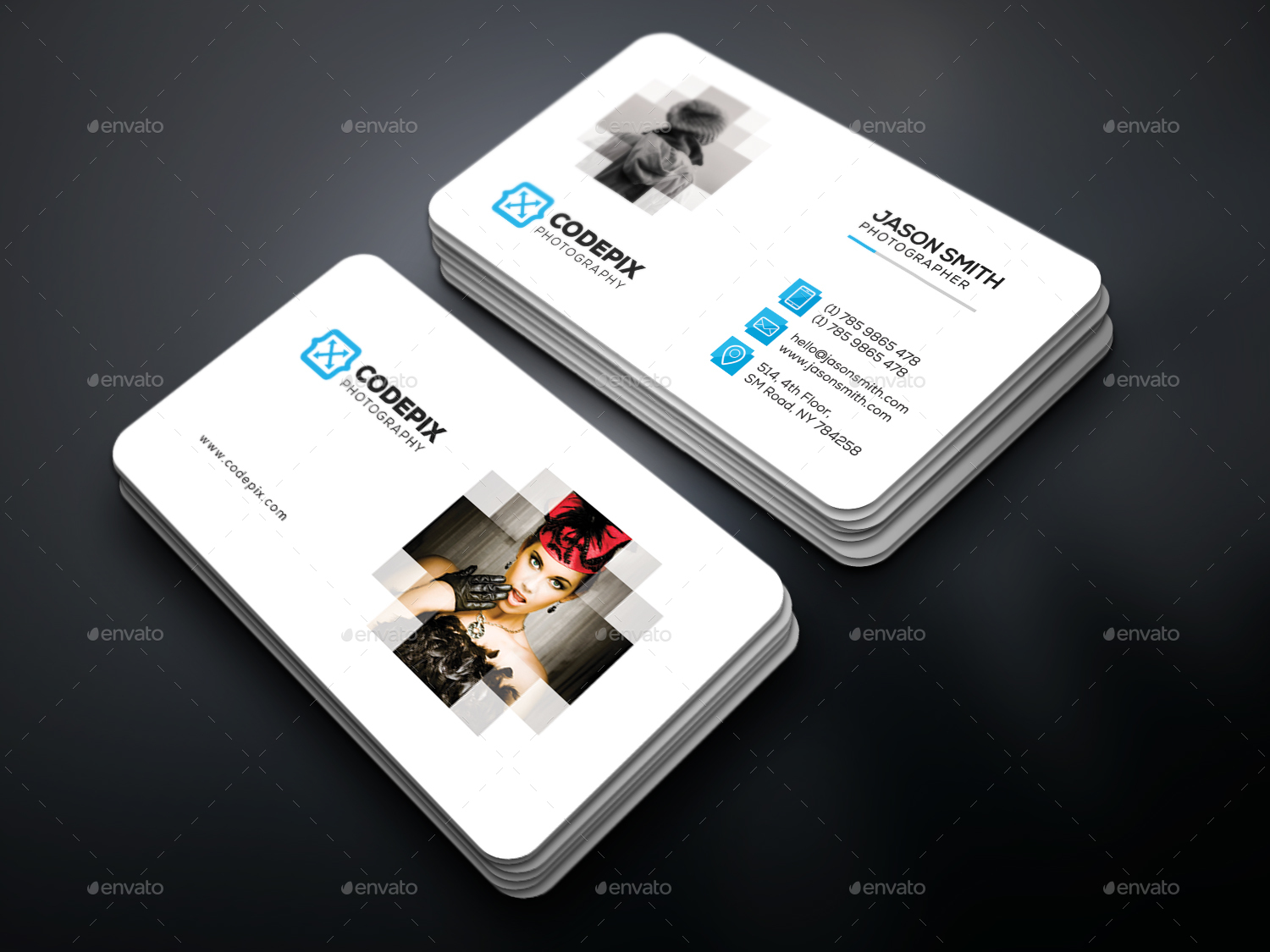 Pixel Photography Business Card, Print Templates | GraphicRiver