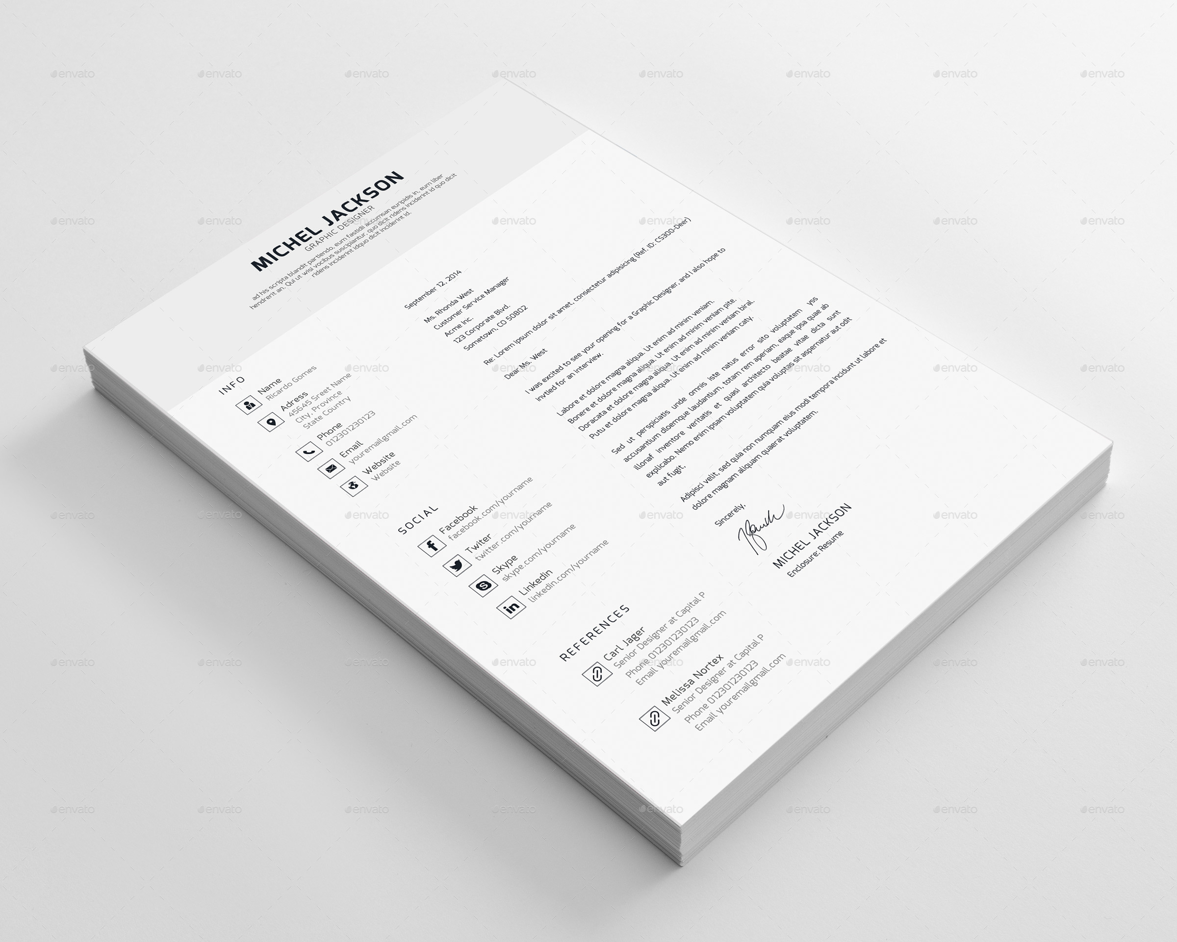 Clean Resume/CV Template, Print Templates | GraphicRiver