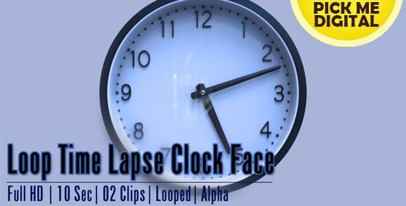 Loop Time Lapse Clock Face, Motion Graphics | VideoHive