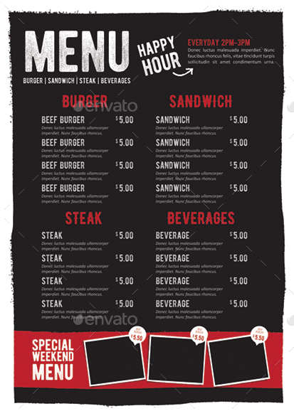 Fast Food Menu, Print Templates | GraphicRiver