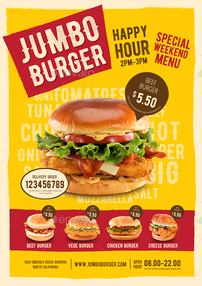 Fast Food Menu, Print Templates | GraphicRiver