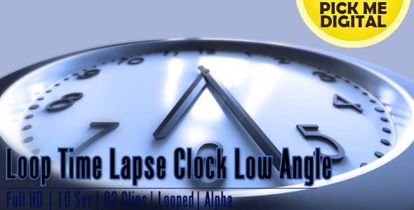 Loop Time Lapse Clock Low Angle, Motion Graphics | VideoHive